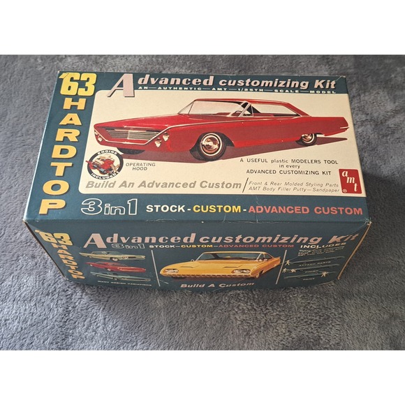 ERTL AMT | Other | 995 Ertl Amt Car Model Kit 1963 Ford Hard Top Build A Custom Car Kit 125th ...